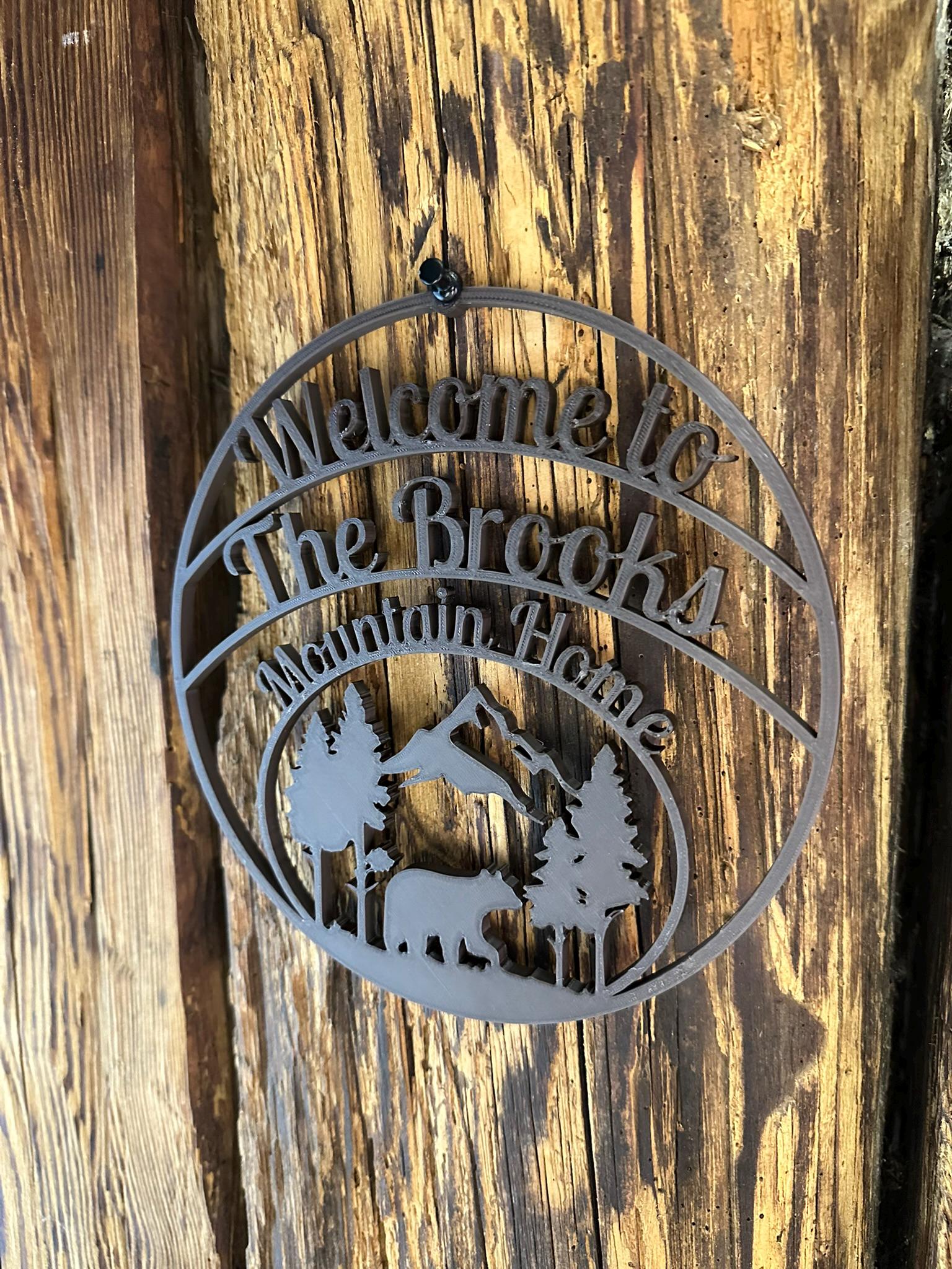 Custom Mountain Home Sign for Outdoor Cottage Gift for Father Cabin ...