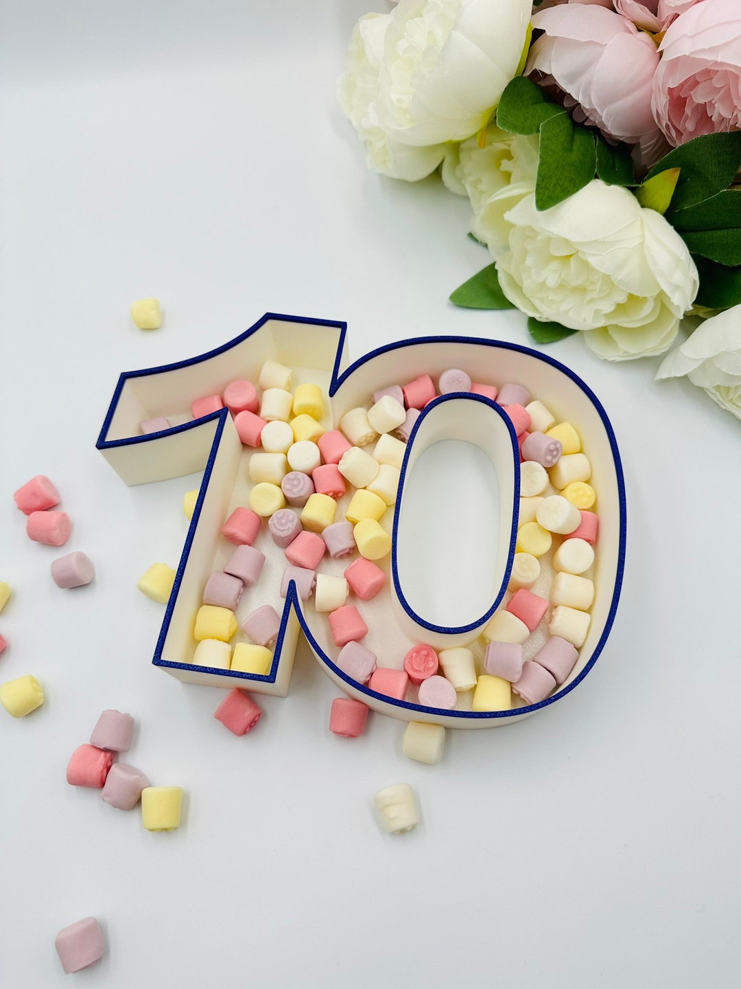 Fillable Joint Numbers 6,5'' Letters Shape Tray Birthday Number Box for ...