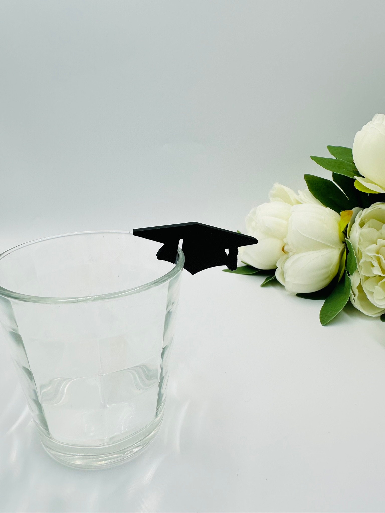 20 Grad Cap Glass Toppers Graduation Party Drink Tags for Class of 2024 ...