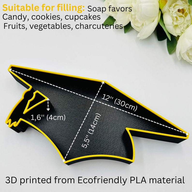 Graduation Cap Shape Tray Class of 2024 Party Decors High School Grad ...