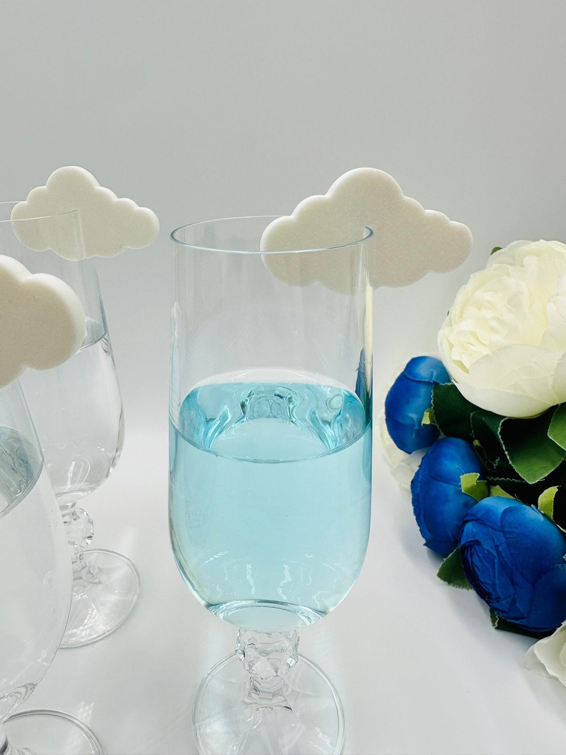 10 Cloud Shape Glass Toppers Cloud Party Drink Tags for Guests Cloud ...