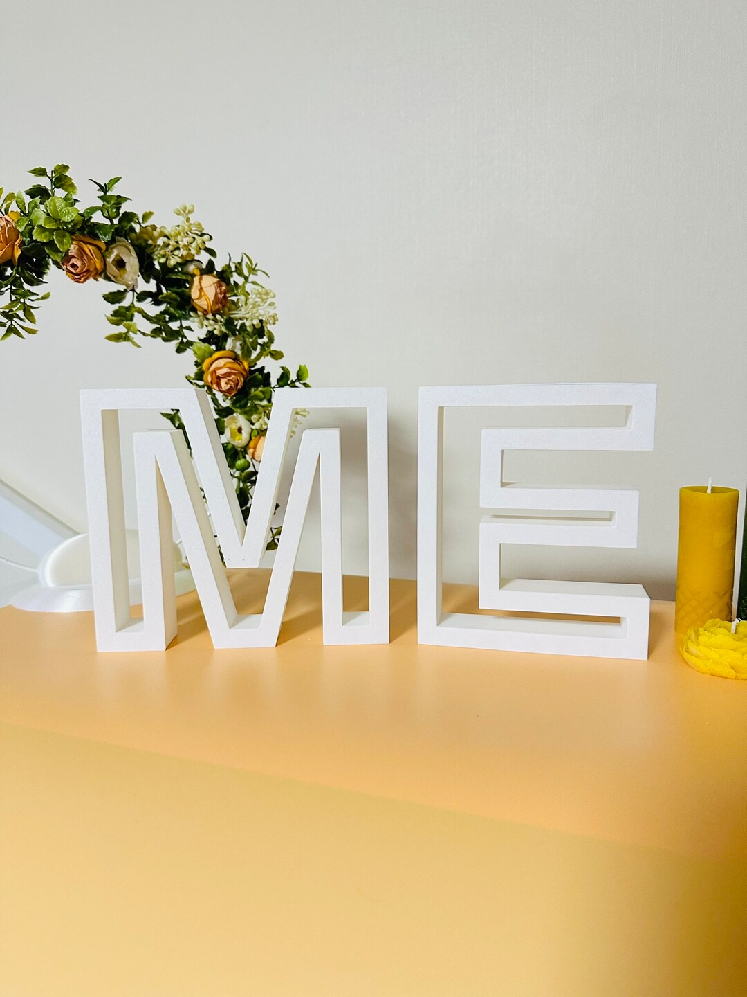 Freestanding Big Letters for Table Sign, Newlyweds Initials for Wedding ...