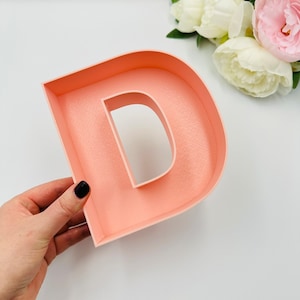 6,5" Hollow Fillable Letter Freestanding Empty Letter Box Self Standing ...