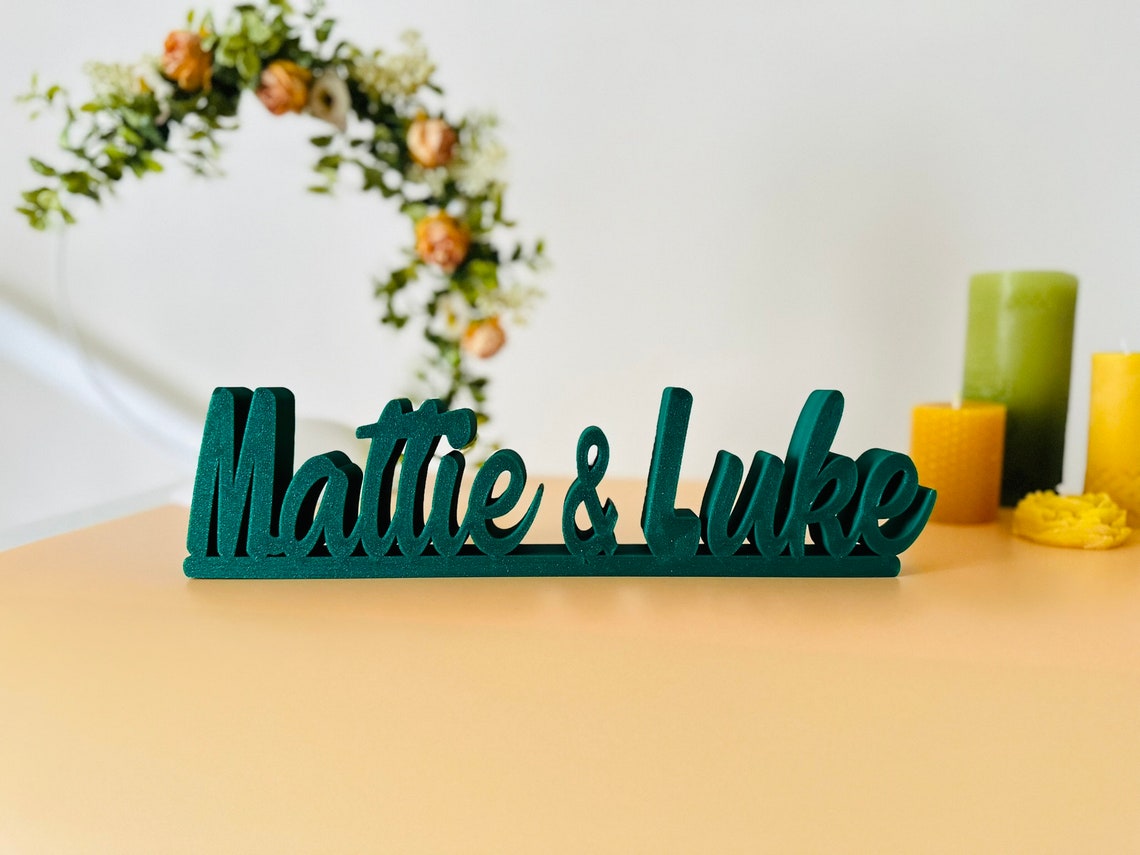 Couple Names Gift at Valentines Day, Family Sign Bar Name Table ...