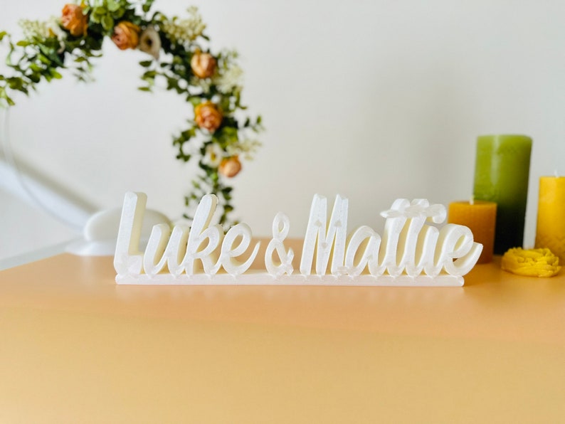 Couple Names Gift at Valentines Day, Family Sign Bar Name Table ...