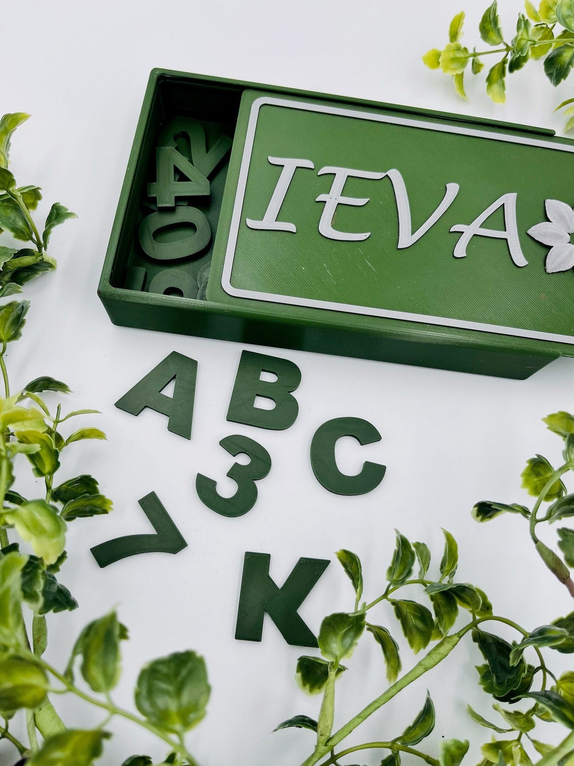 Magnetic Alphabet and Numbers in Personalized Box, Custom Name Alphabet ...