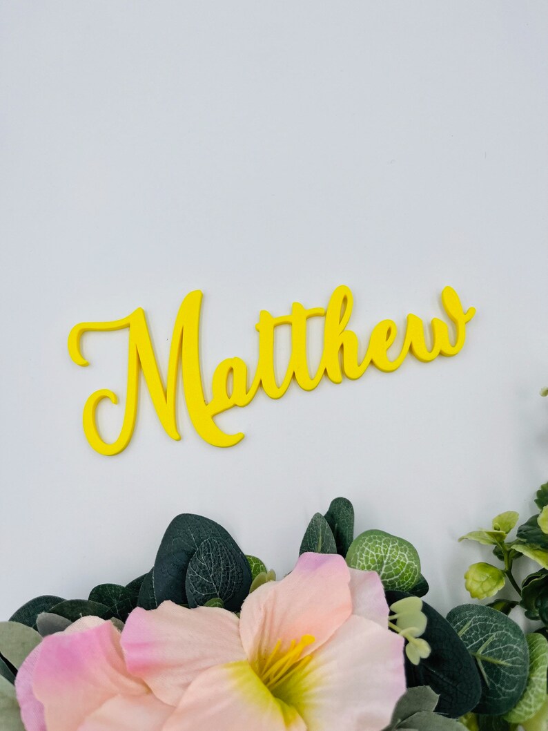 3D Printed Custom Name Place Sign for Wedding Guests - Etsy