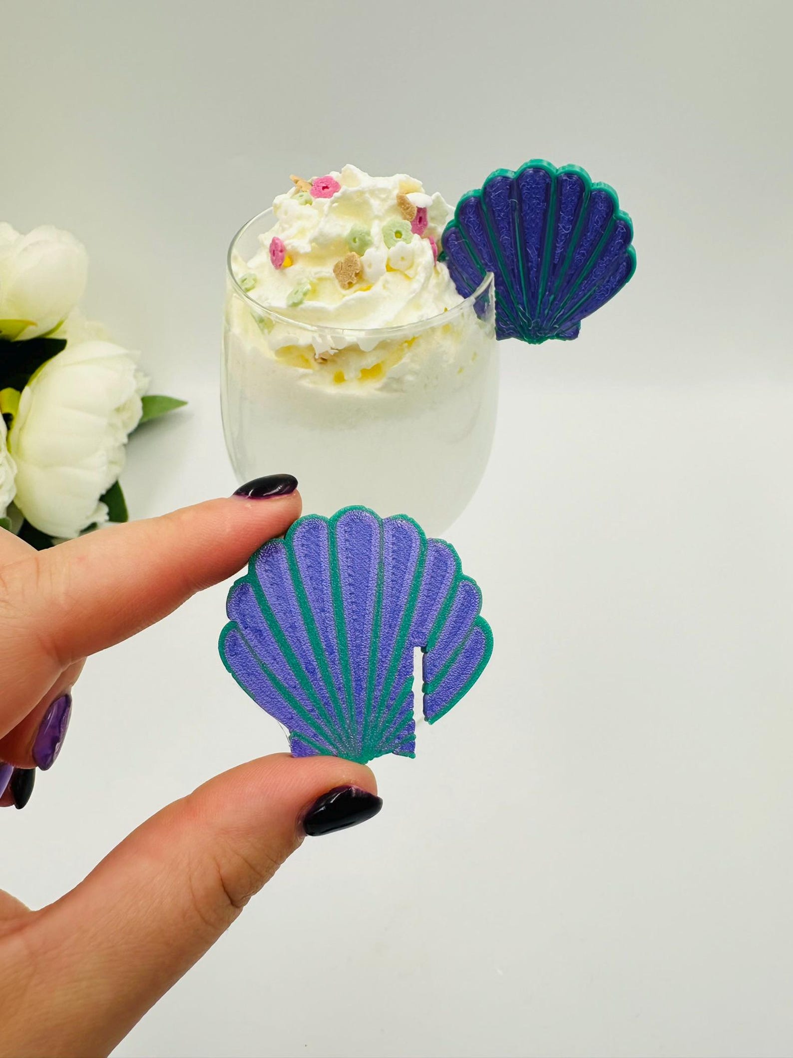 Sea Shell Tray With Drink Tags Mermaid Party Decors Beach Bridal Shower ...