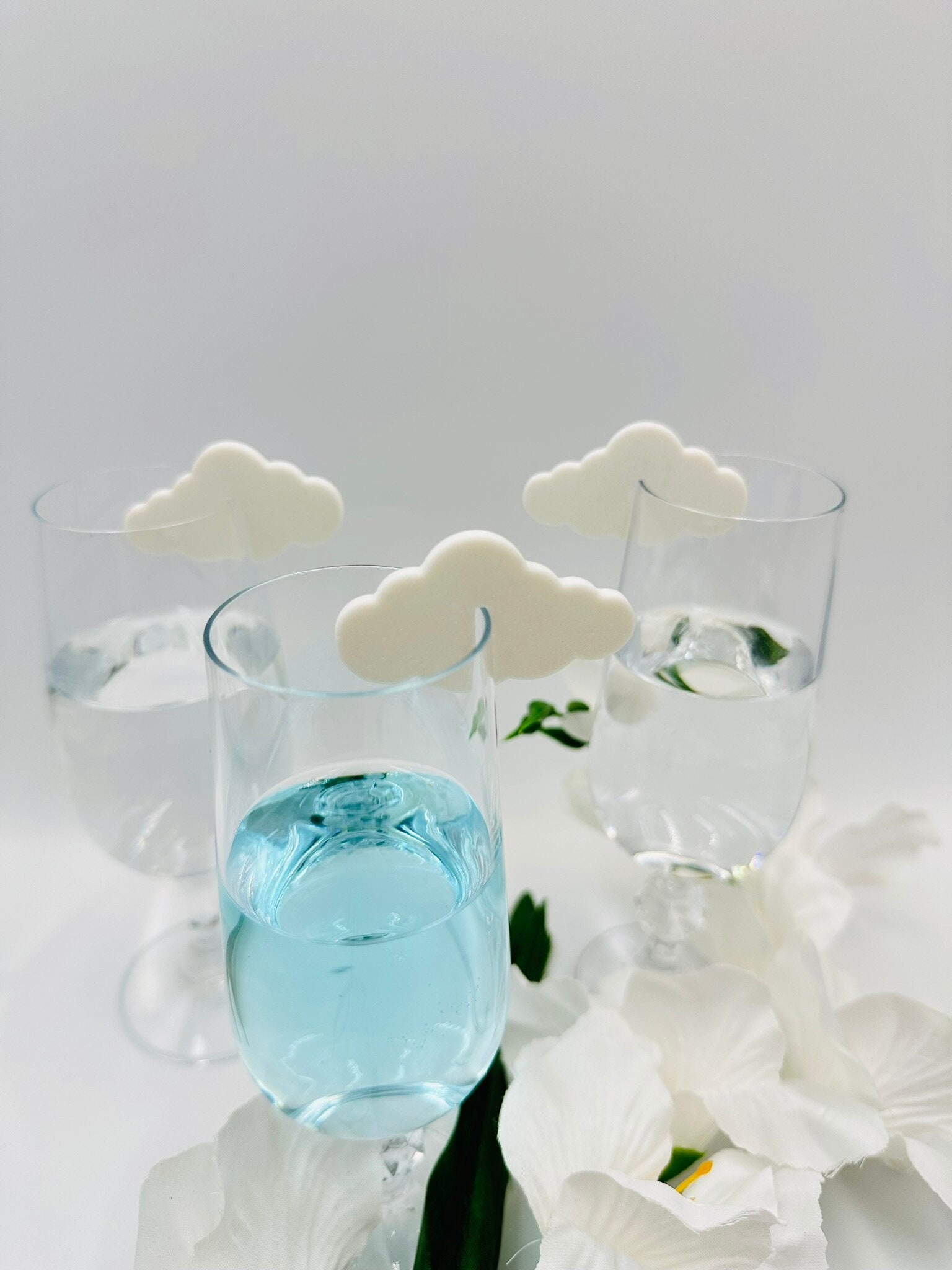 10 Cloud Shape Glass Toppers Cloud Party Drink Tags for Guests Cloud ...