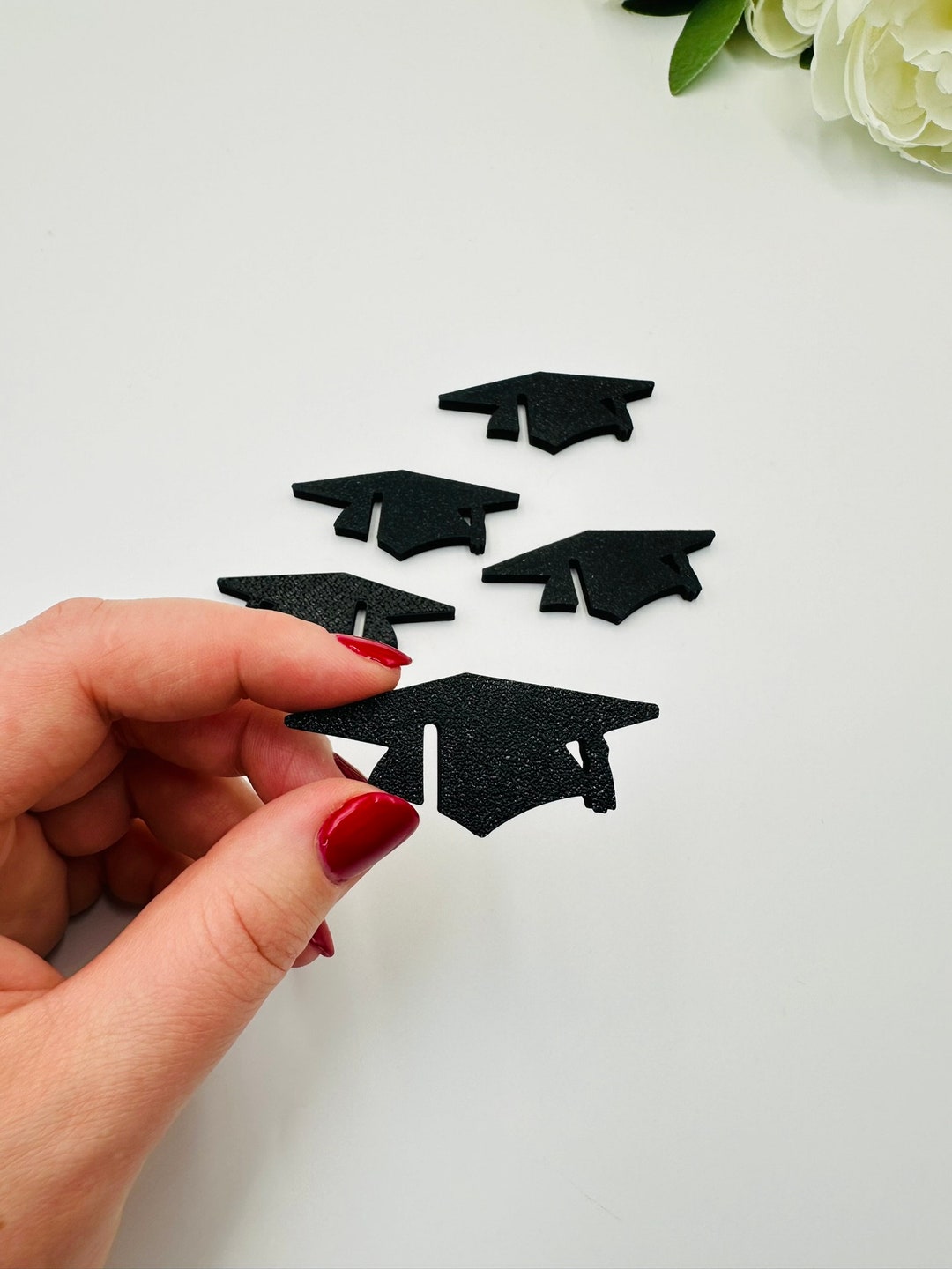 20 Grad Cap Glass Toppers Graduation Party Drink Tags for Class of 2025 ...