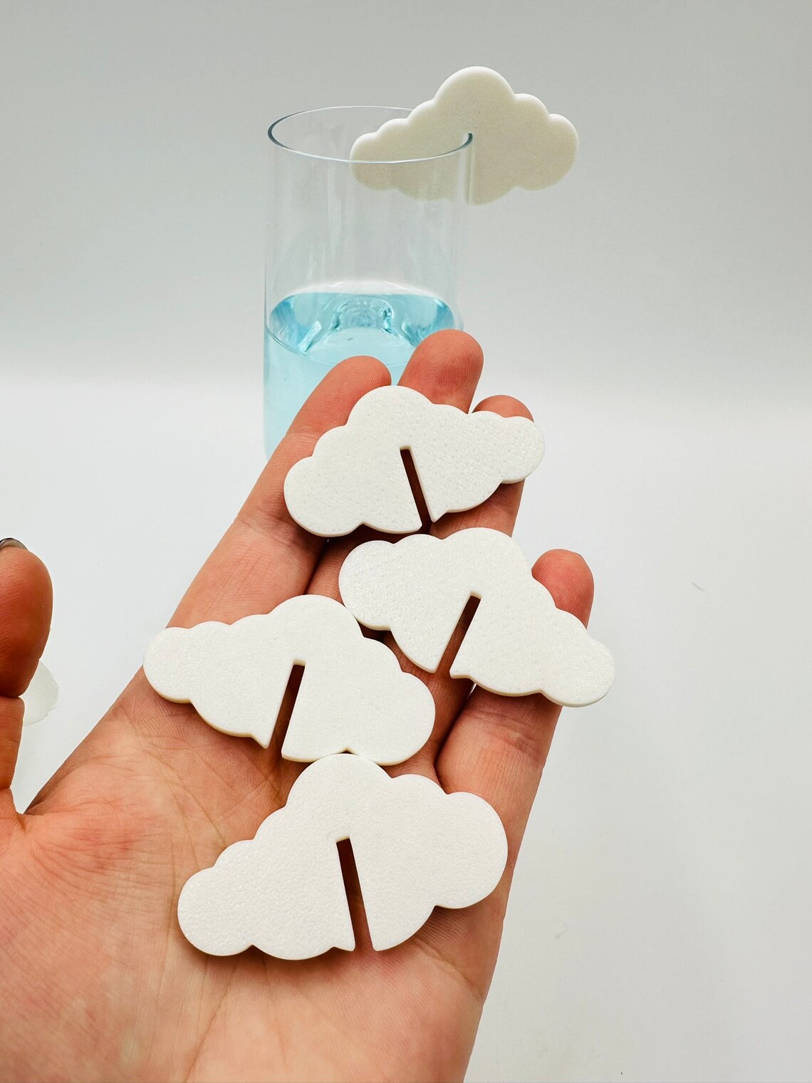 10 Cloud Shape Glass Toppers Cloud Party Drink Tags for Guests Cloud ...