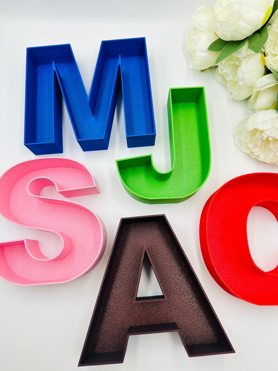 6,5" Fillable Letter Freestanding Empty Letter Box Self Standing Block ...