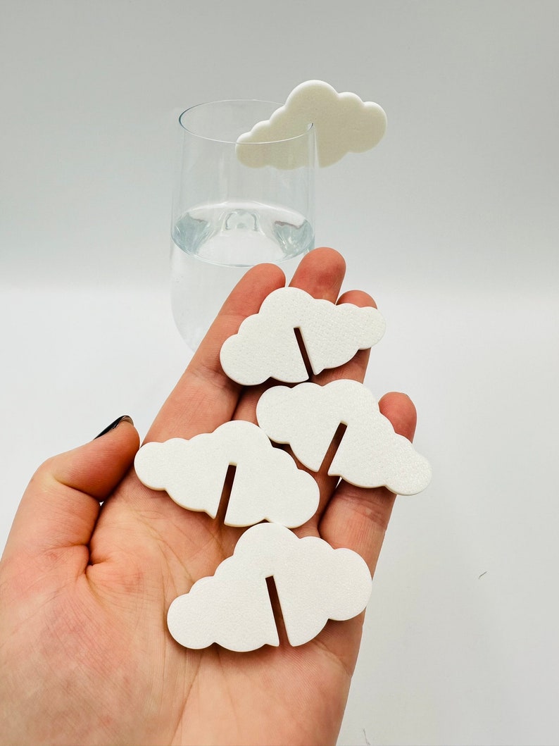 10 Cloud Shape Glass Toppers Cloud Party Drink Tags for Guests Cloud ...