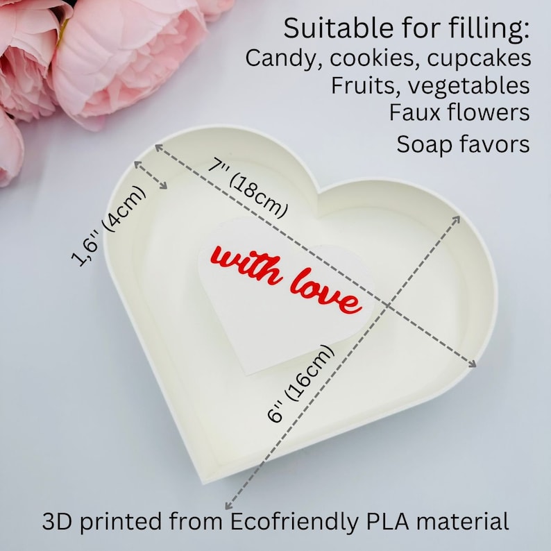 7 Fillable Heart Shape Box Tray for Valentines Day Decorations Empty ...