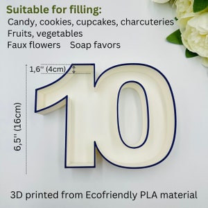 Fillable Joint Numbers 6,5'' Tray Sweet 16 Birthday Number Box for ...