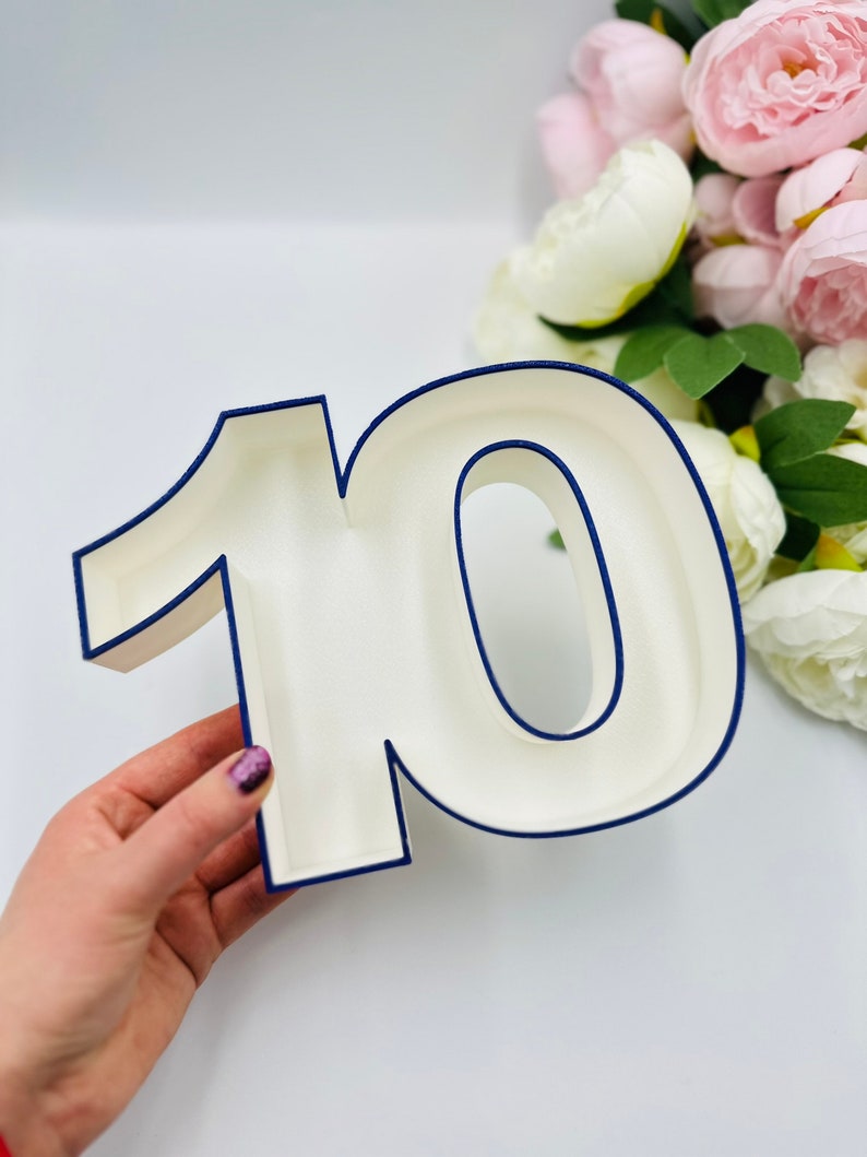 Fillable Joint Numbers 6,5'' Letters Shape Tray Birthday Number Box for ...