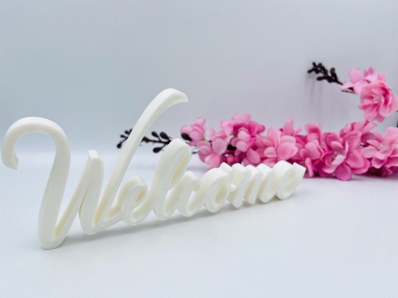 Welcome Freestanding Table Sign Custom Name for Office Table - Etsy
