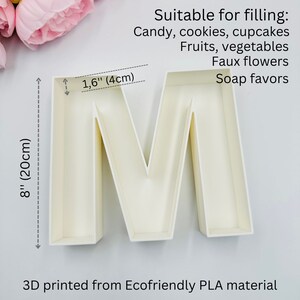 8" Hollow Fillable Letters Freestanding Empty Letter Box Self Standing ...