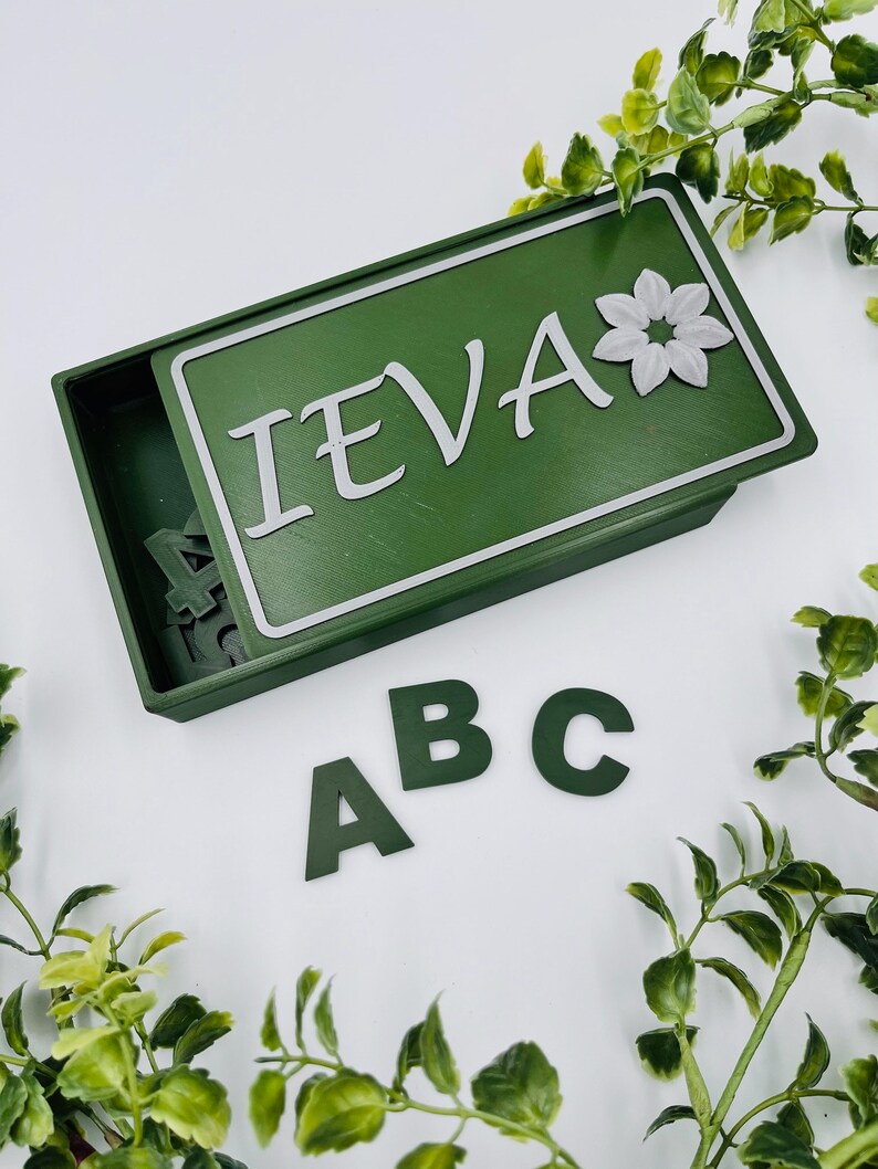 Magnetic Alphabet and Numbers in Personalized Box, Custom Name Alphabet ...