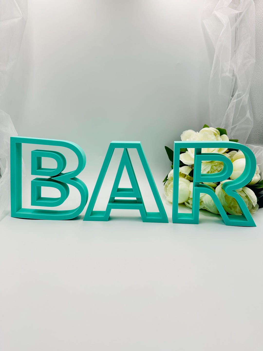 Freestanding Letters: 3D Printed Personalized Initials, Tabletop Decor ...