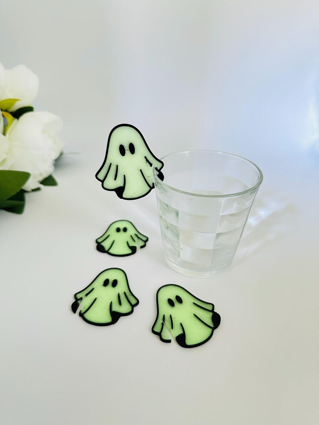 10 Ghost Drink Markers Halloween Party Decorations Glow in the Dark ...