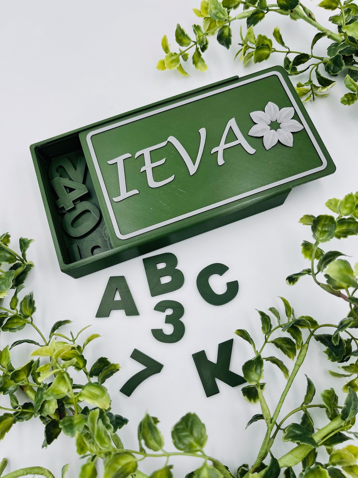 Magnetic Alphabet and Numbers in Personalized Box, Custom Name Alphabet ...