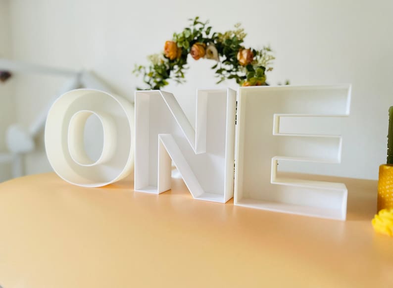 ONE Name Fillable Letter Tray 6,5 Box for Baby 1st Birthday Decoration ...