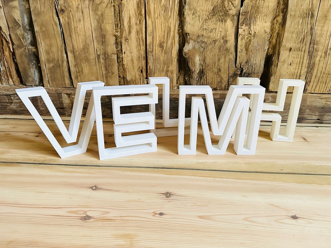 Freestanding Big Letters for Table Sign Newlyweds Initials - Etsy