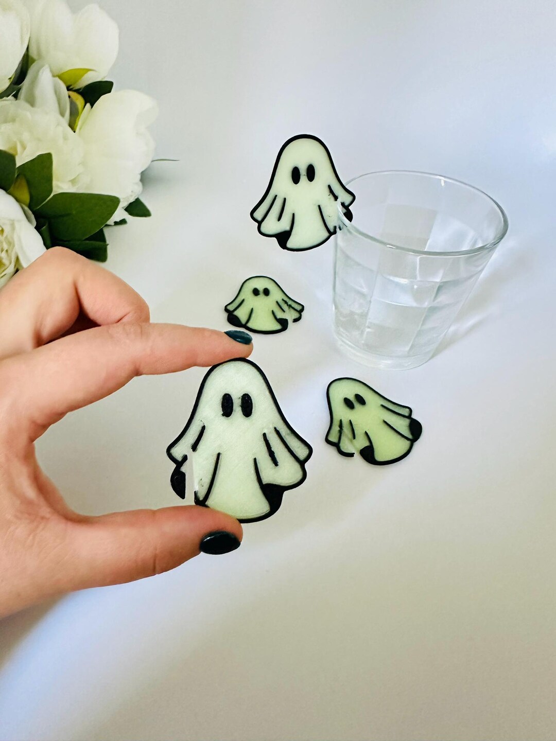 20 Ghost Drink Markers Halloween Party Decorations Glow in the Dark ...