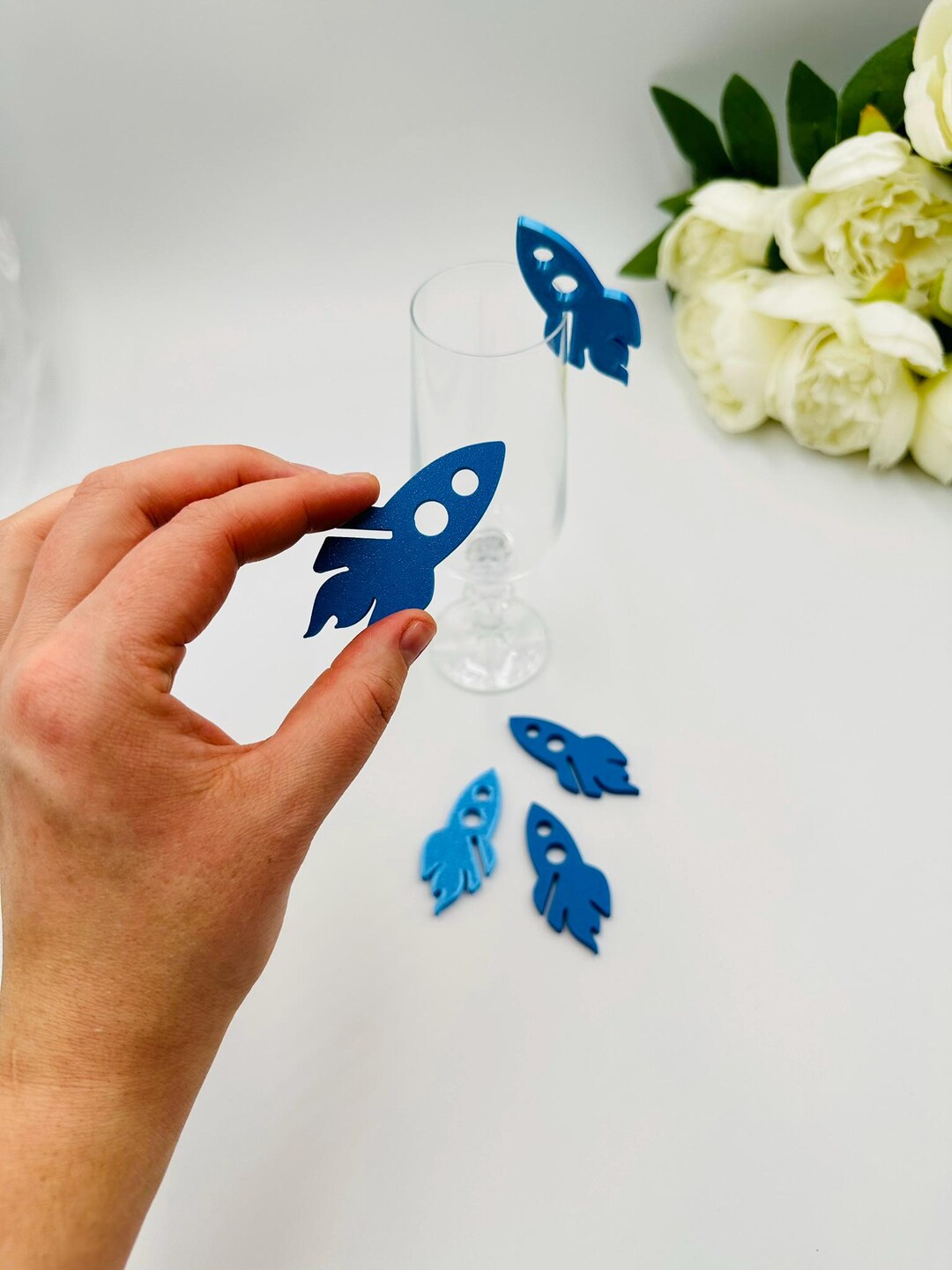 30pcs Rocket Drink Toppers Space Themed Party Glass Markers First Trip ...