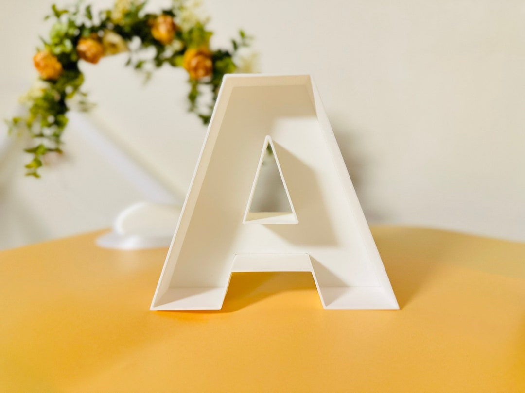 6,5" Hollow Fillable Letter Freestanding Empty Letter Box Self Standing ...