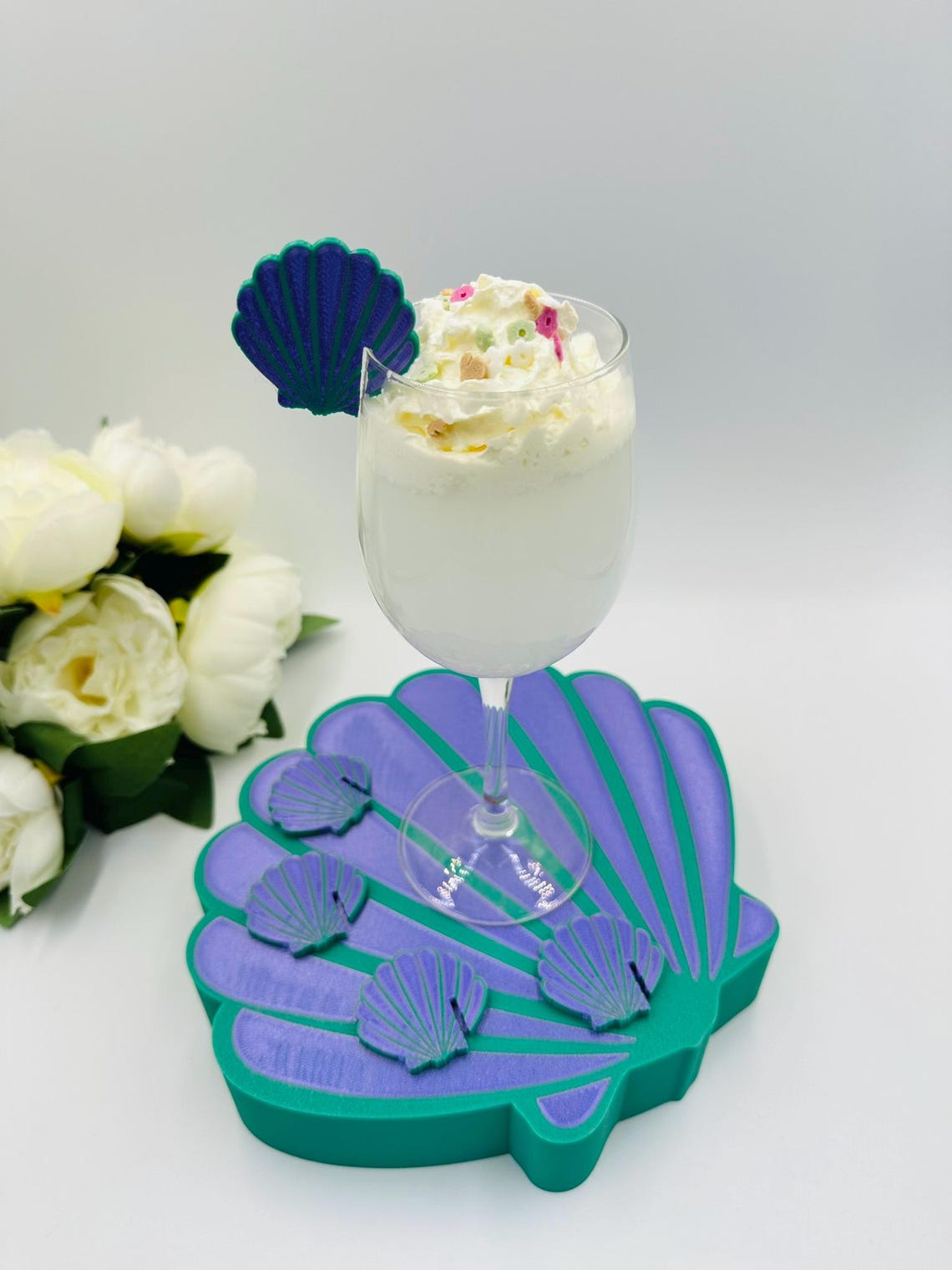 Sea Shell Tray With Drink Tags Mermaid Party Decors Beach Bridal Shower ...