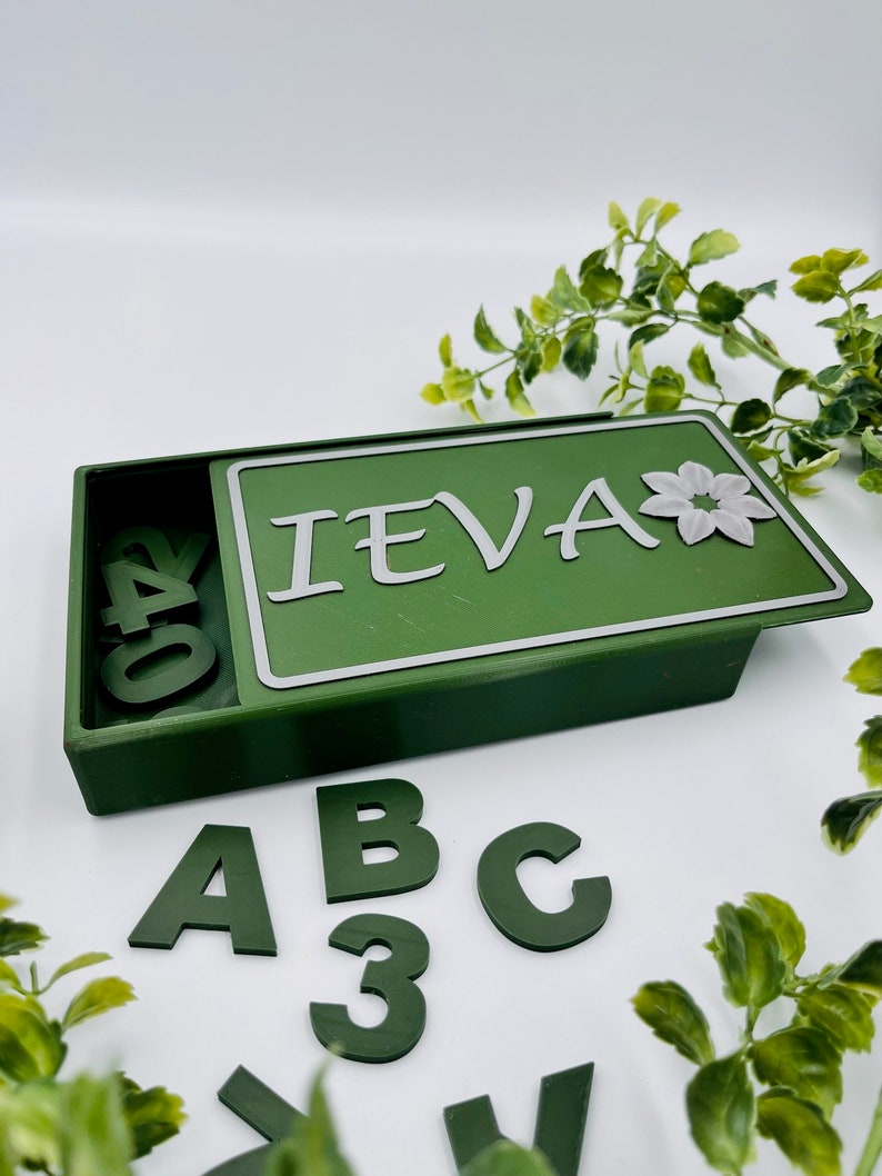Magnetic Alphabet and Numbers in Personalized Box, Custom Name Alphabet ...