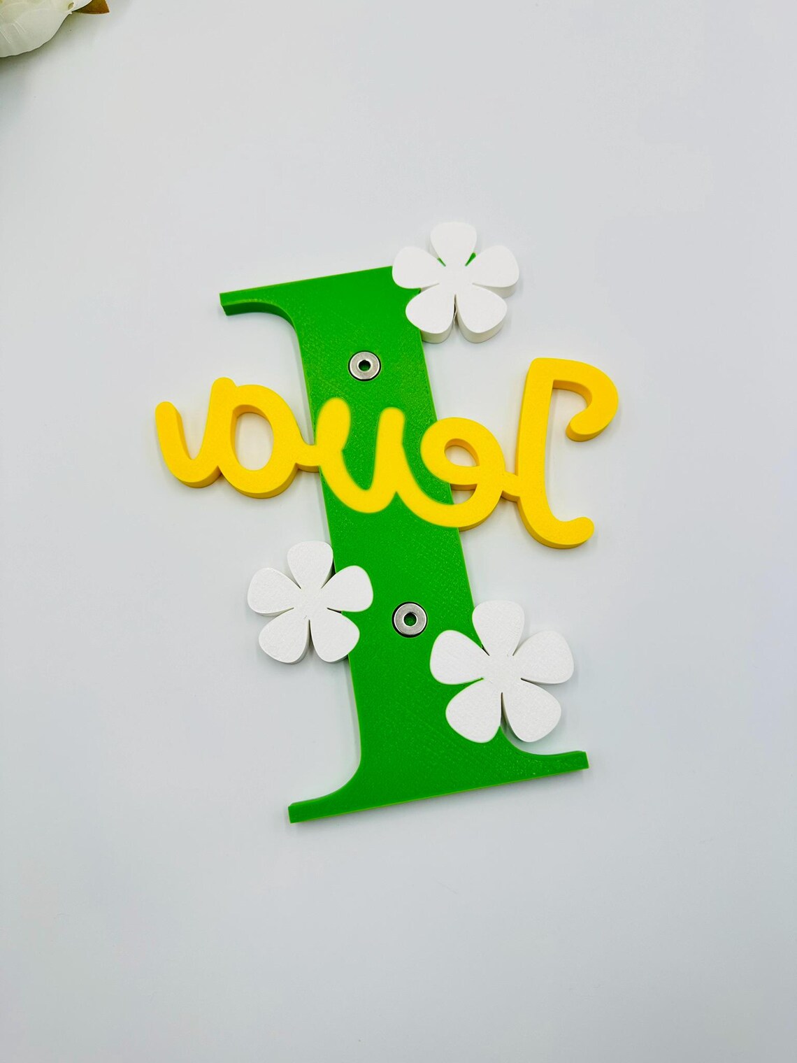 Kids Bedroom Name Sign Childs Room Door Initial Sign for Nursery Floral ...
