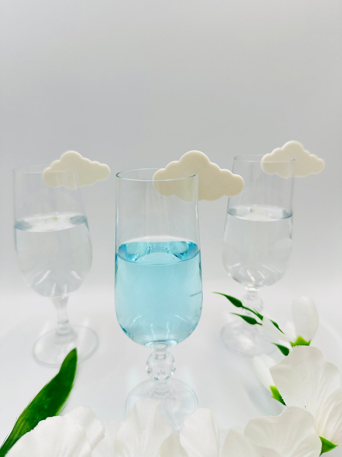 10 Cloud Shape Glass Toppers Cloud Party Drink Tags for Guests Cloud ...