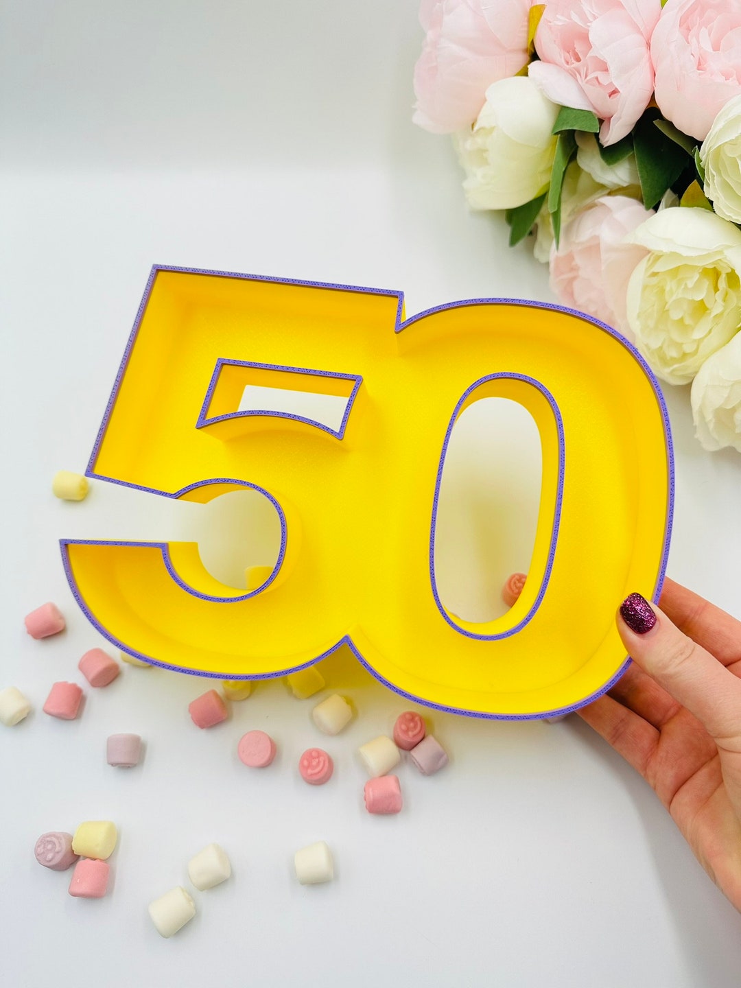 Fillable Joint Numbers 6,5'' Tray Sweet 16 Birthday Number Box for ...