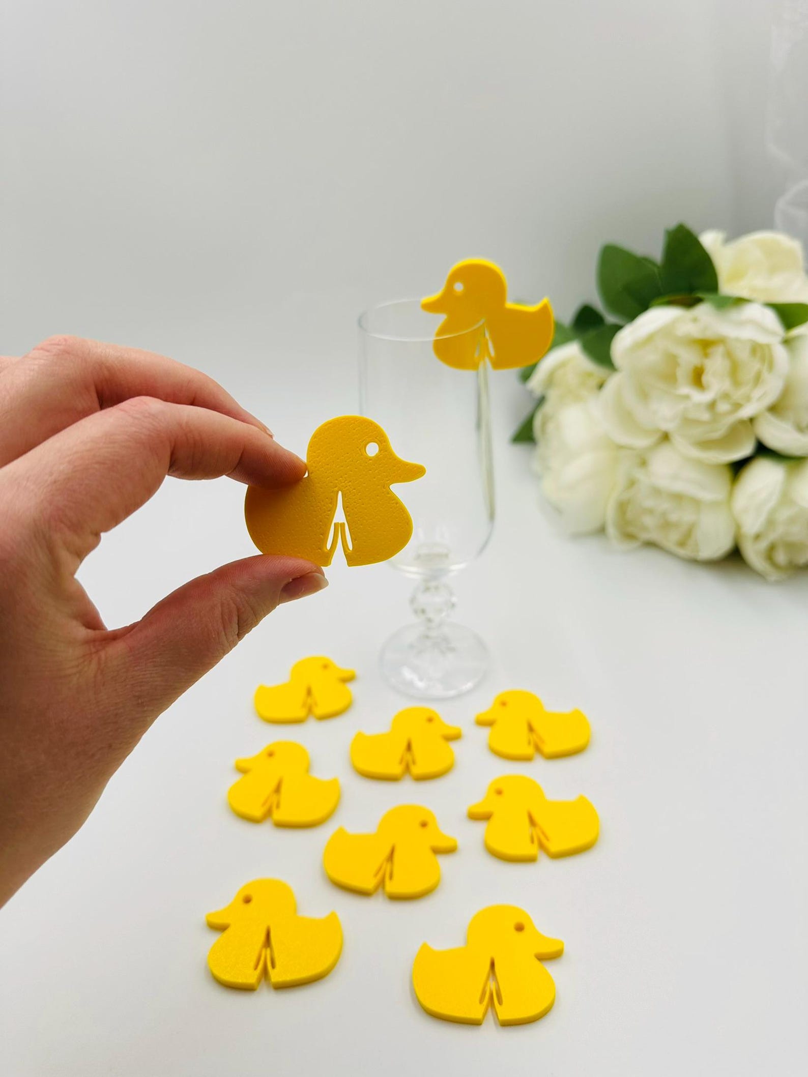 10pcs Rubber Duck Drink Toppers Ducky Themed Party Glass Markers Yellow ...
