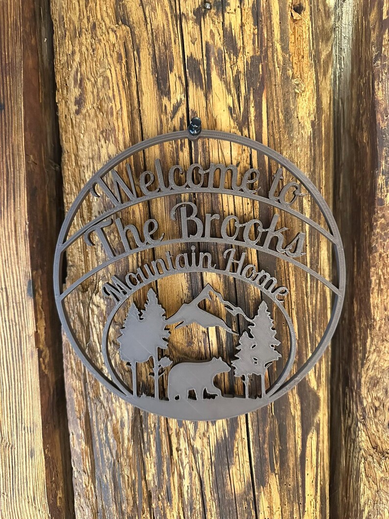 Custom Mountain Home Sign for Outdoor Cottage Gift for Father Cabin ...
