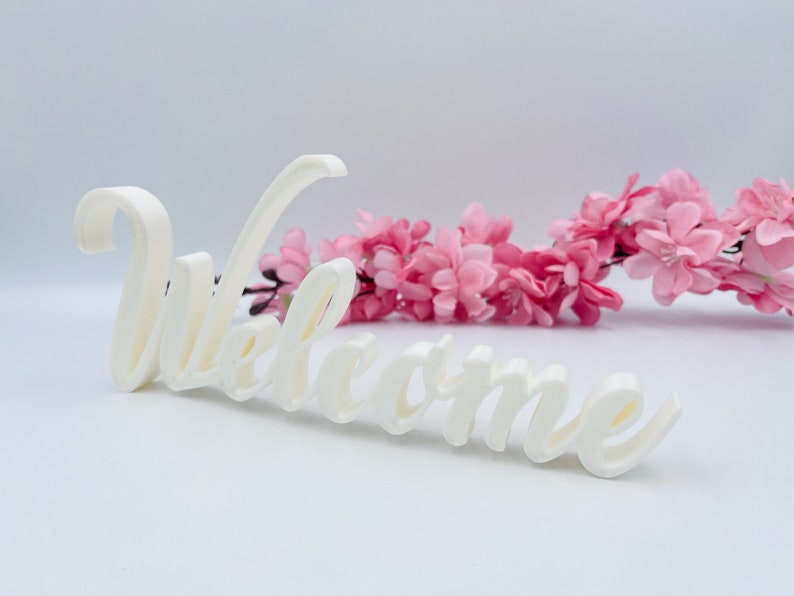 Welcome Freestanding Table Sign Custom Name for Office Table - Etsy