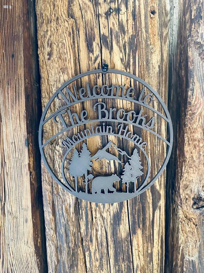 Custom Mountain Home Sign for Outdoor Cottage Gift for Father Cabin ...