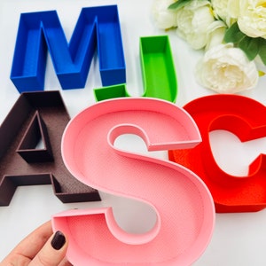 8" Hollow Fillable Letter Freestanding Empty Letter Box Self Standing ...