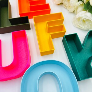 6,5" Hollow Fillable Letter Freestanding Empty Letter Box Self Standing ...