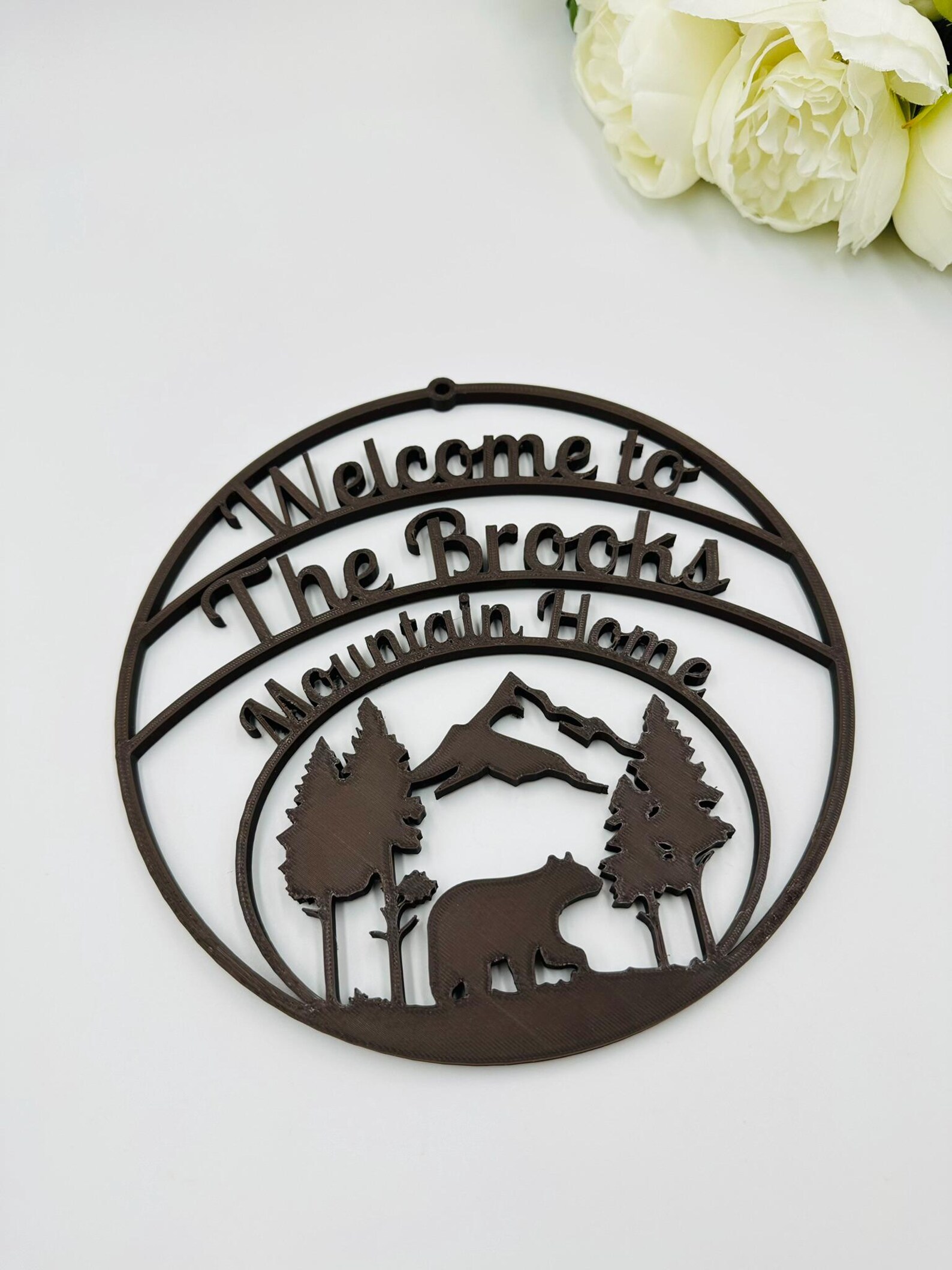 Custom Mountain Home Sign for Outdoor Cottage Gift for Father Cabin ...