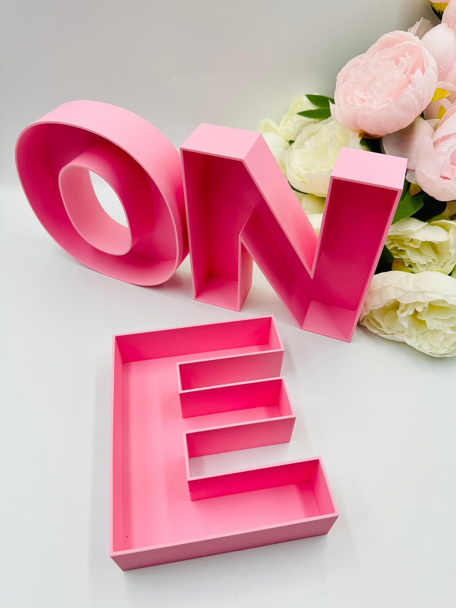 ONE Name Fillable Letter Tray 6,5 Box for Baby 1st Birthday Decoration ...