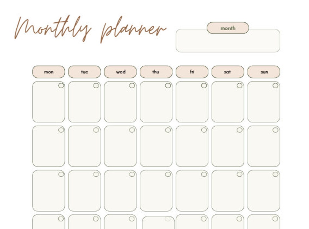 Monthly and Weekly Planners - Etsy