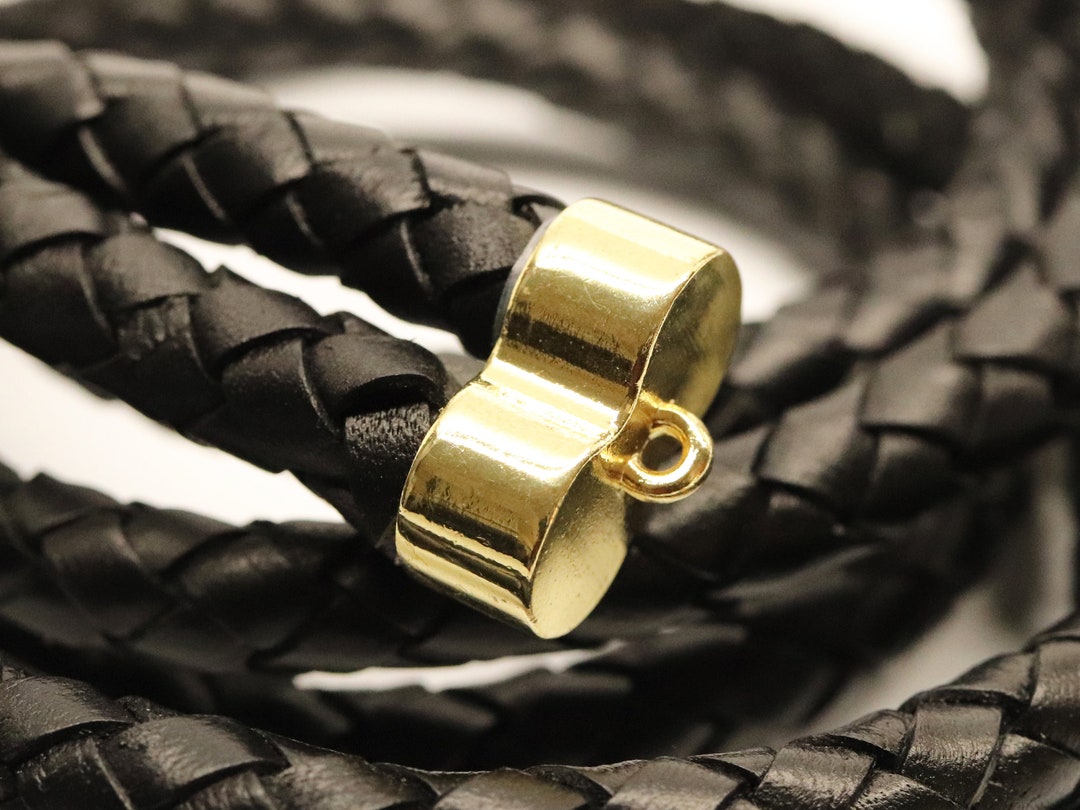 Pair of 2-strand Barrel Cord Ends for 8mm Leather Cord - Gold Plated ...