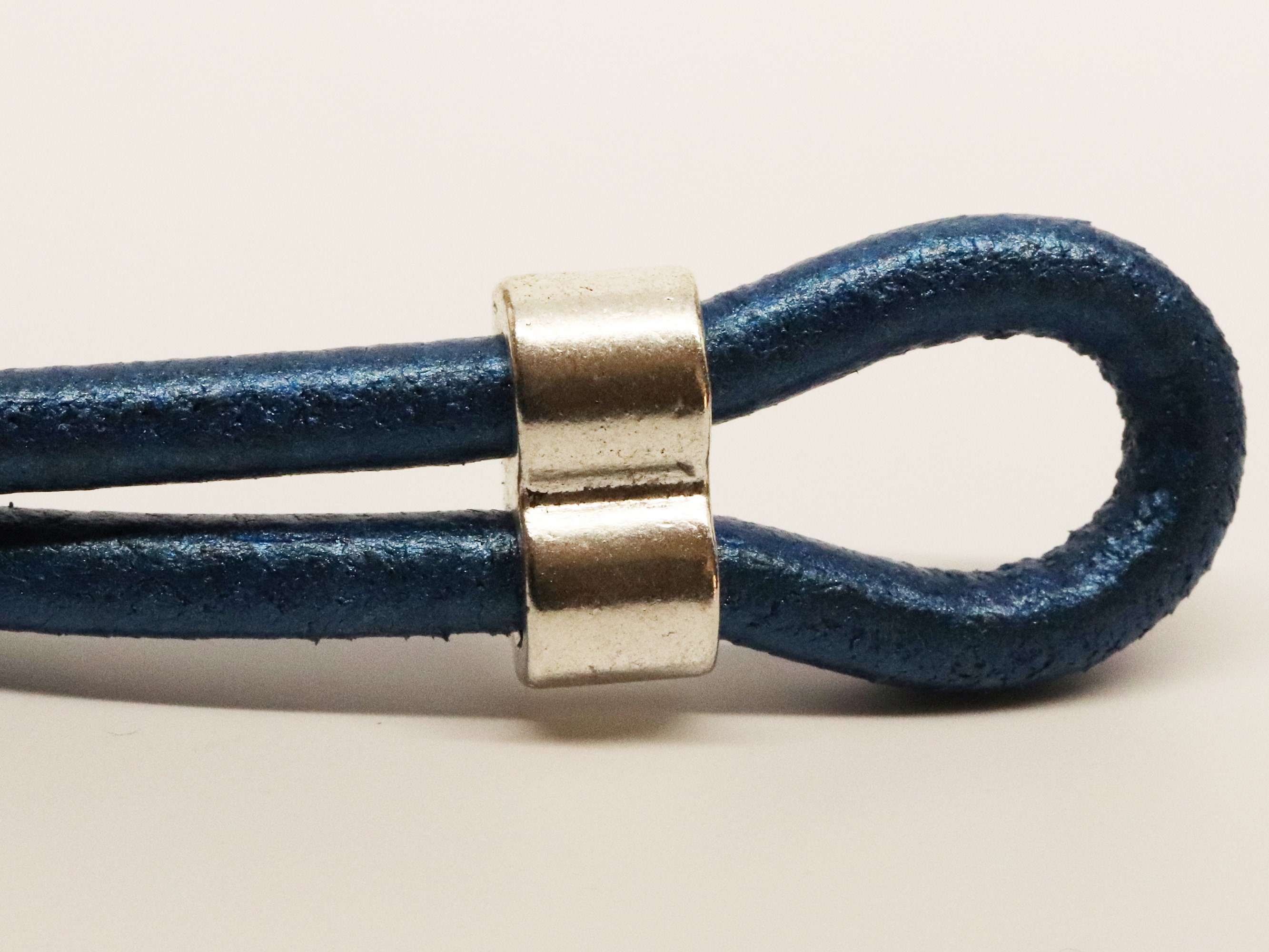 10 Double Strand Sliders for 5mm Round Leather Cord Plated Zamak With ...