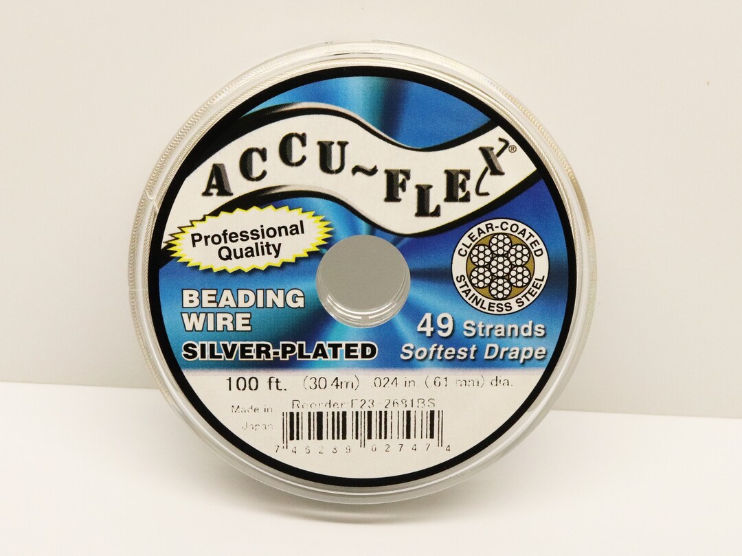 Accu-flex Silver-plated Beading Wire - 100 Feet - .61mm Diameter - Etsy