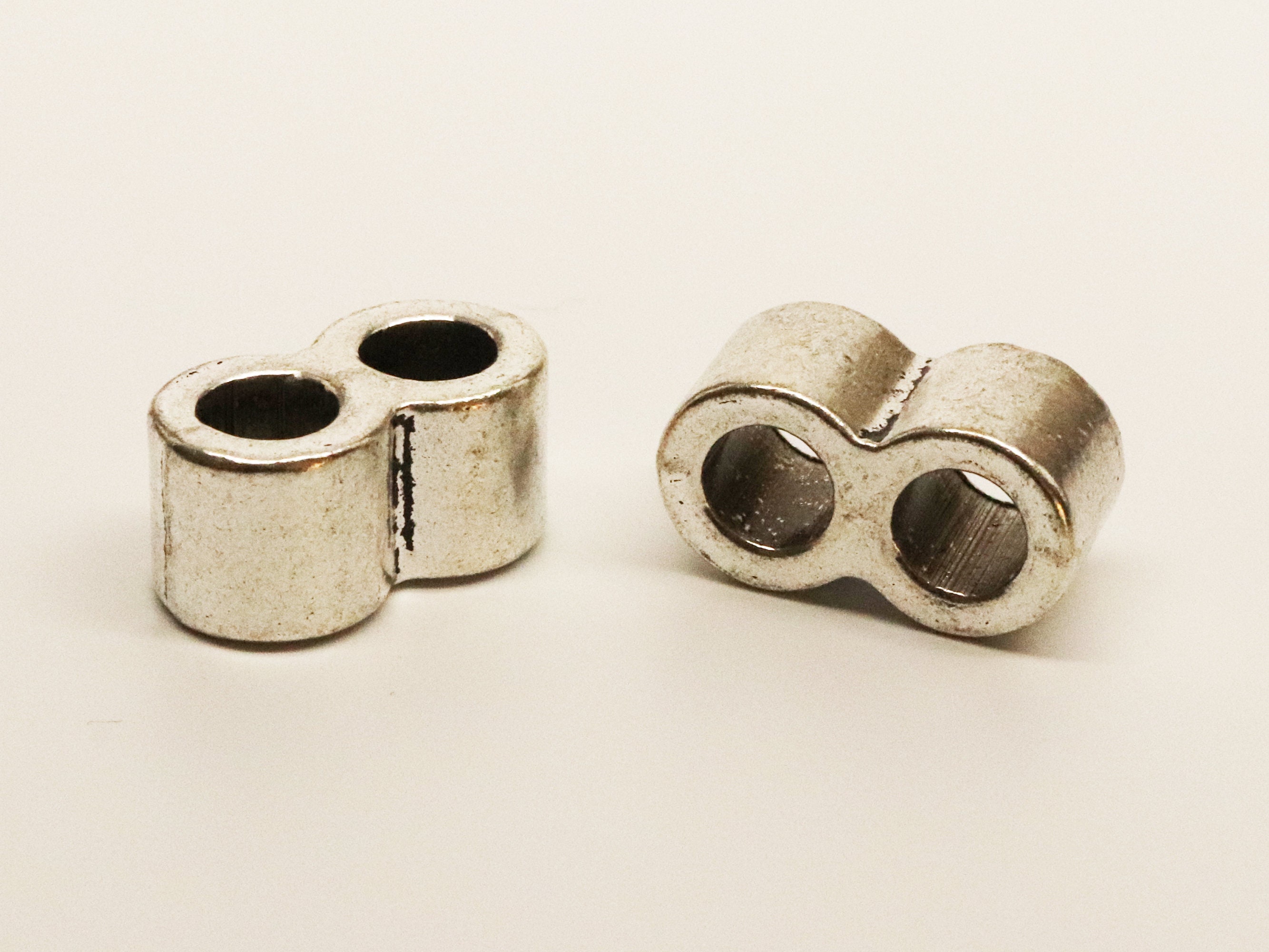 10 Double Strand Sliders for 5mm Round Leather Cord Plated Zamak With ...