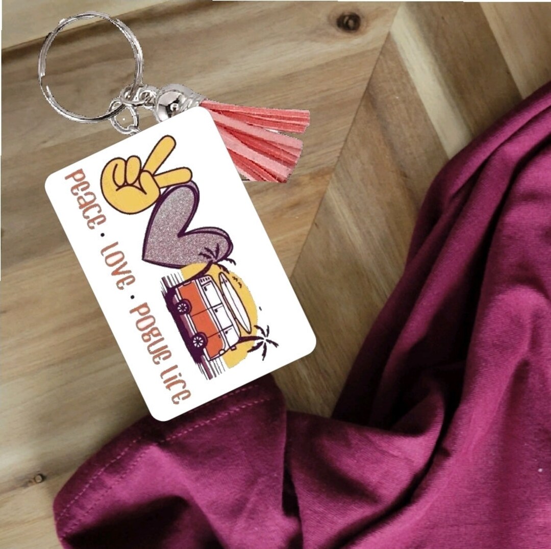 Outer Banks Keychain, Pogue Life Keyring, OBX, OBX3 Peace Love Pogue ...